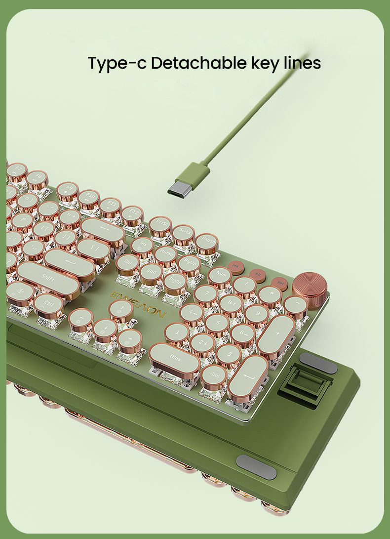 EWEADN GX710/V20 Keyboard silent, All-Metal Panel 104 Keys Wired with ...