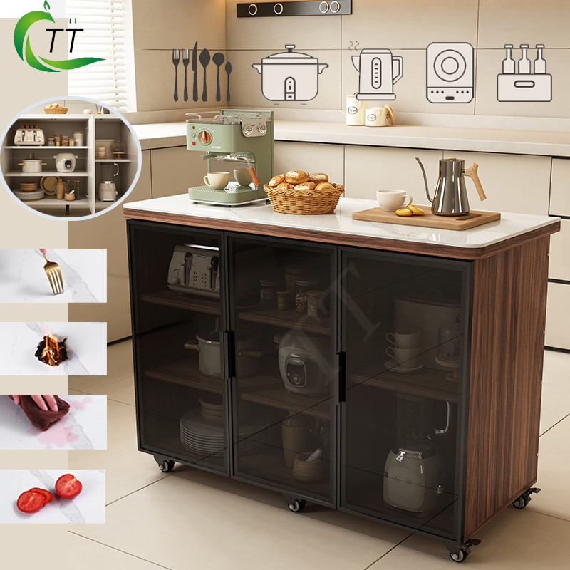 TT Kitchen Cabinet Cutting Table Multi-functional Mobile Island Table ...