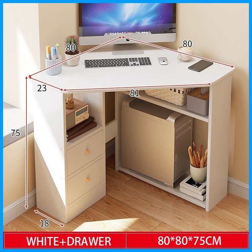 ̅ Corner Computer Table Corner Table Triangle Table Reading Table Student Writing Table | Shopee ...