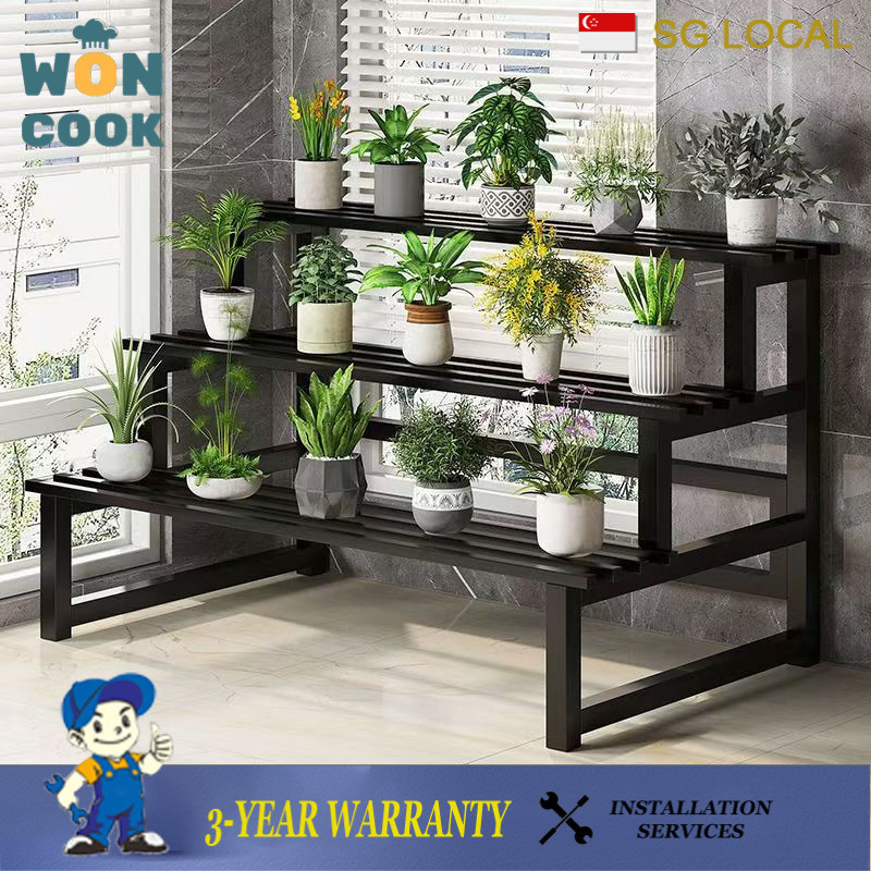 WON Plant Rack Stainless Steel Balcony Plant Stairs Pot Stand Multiple ...