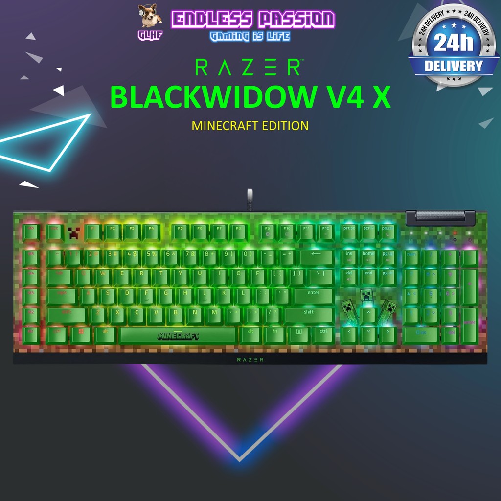 Razer BlackWidow V4 X Minecraft Edition - Mechanical Gaming Keyboard ...