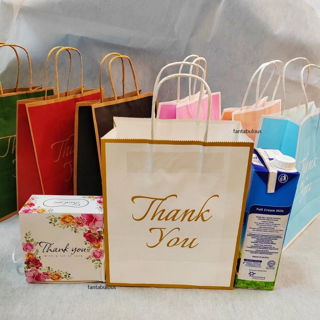 10pcs Craft Paper Beg VIP 19cm*9.5cm*23cm Bag Wedding Paper Beg Thank ...