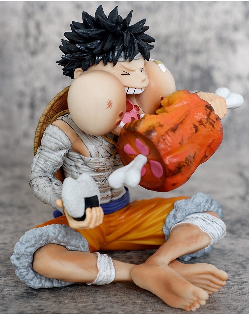 One Piece Dinner Series GK Luffy Eating Meat Sitting Desktop Decoration ...