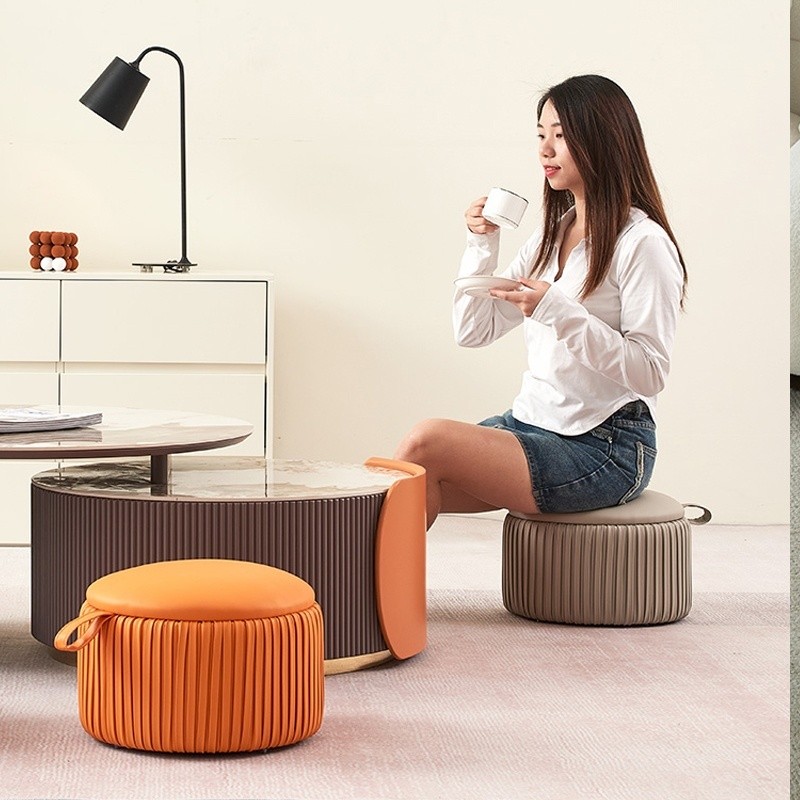 Living Room Stool Low Stool Sofa Stool Shoe Changing Stool Round Chair ...