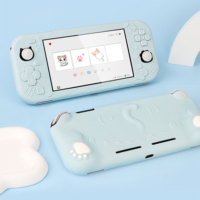 Cute Cartoon Nintendo Switch Lite Protective Case Cat Paw Silicone ...