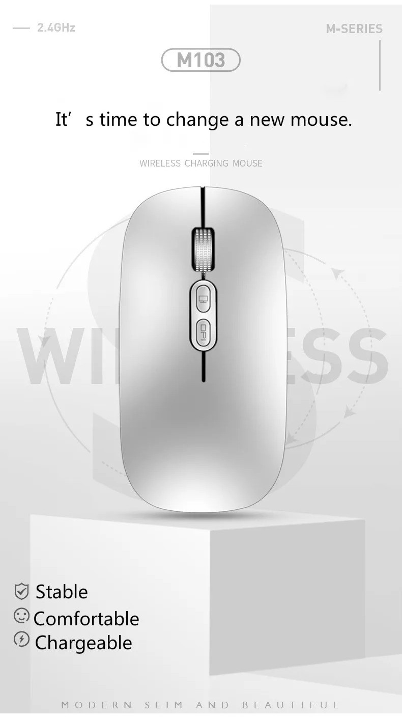 Free Wolf M103 2.4Ghz Wireless Charging Mouse Game Office Mouse ...