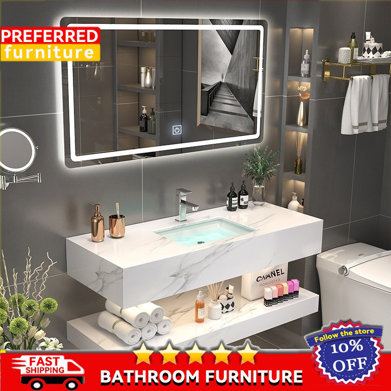 Modern Simple Bathroom Mirror Cabinet Combination Stand Wash Basin Set ...