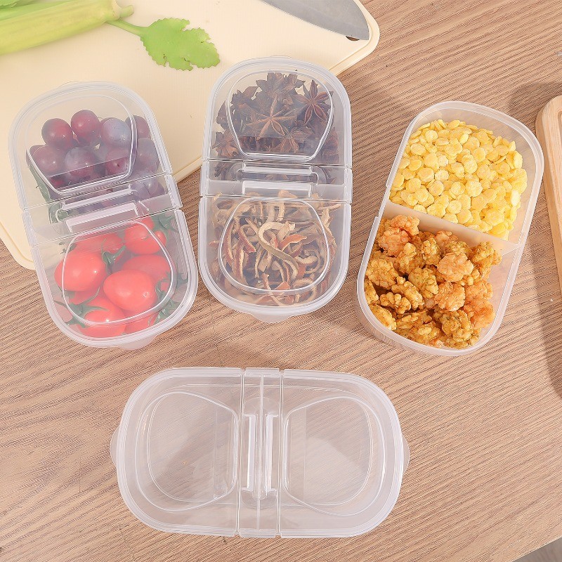 3Pcs Fruit Storage Box - Double Grid Fresh-keeping Box - Portable ...