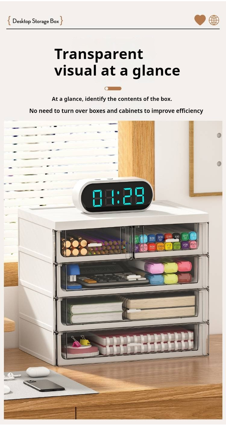 Nehem - Desk organiser large storage box can hold A4 paper desktop ...