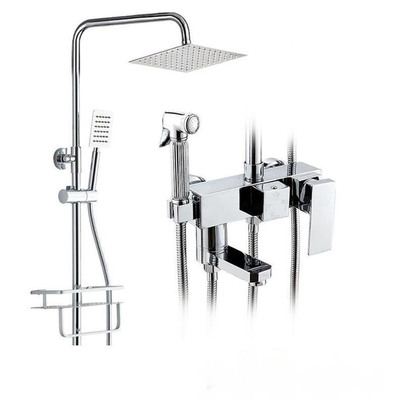 Shower Set Copper Faucet Bathroom Hot and Cold Shower Head Upgrade ...