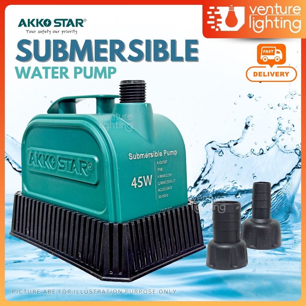 AKKO STAR Submersible Water Pump 25W / 35W / 45W Water Fountain Pump ...