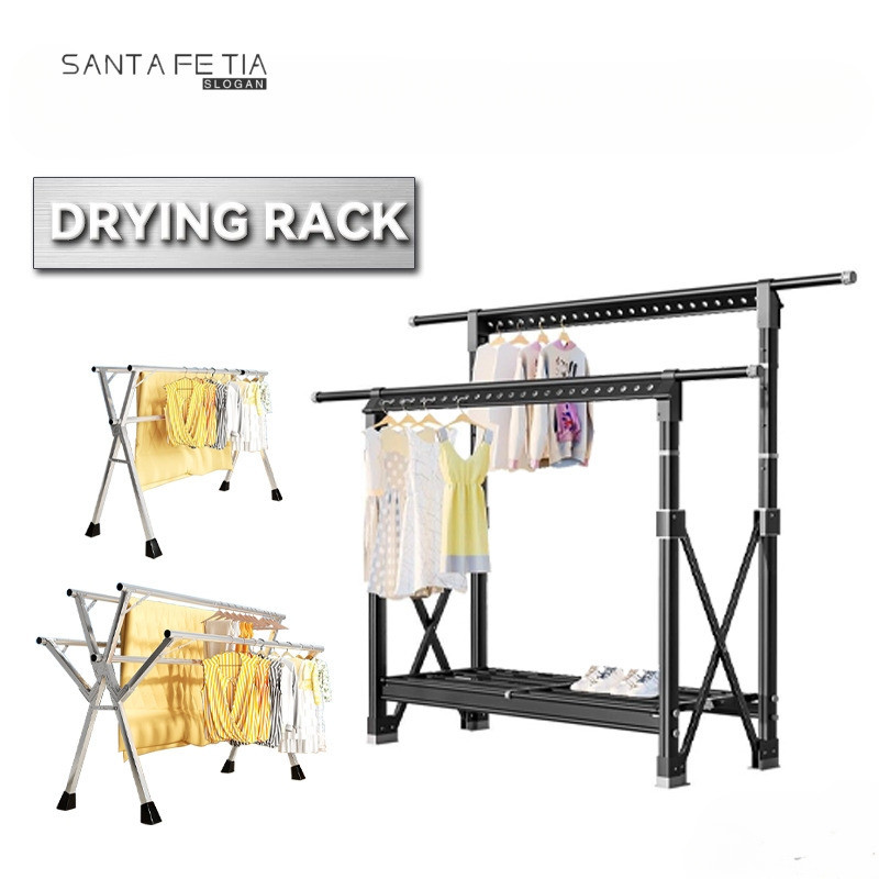 Laundry Rack Foldable Clothes Drying Rack Telescopic Drying Quilt Rack ...