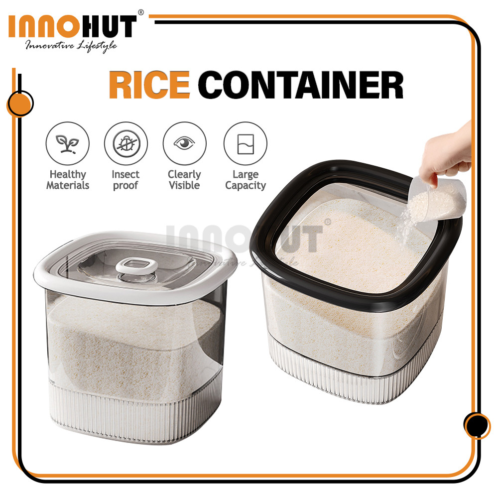 Innohut 5kg/10kg Airtight Rice Container Rice Bucket Rice Barrel Rice ...