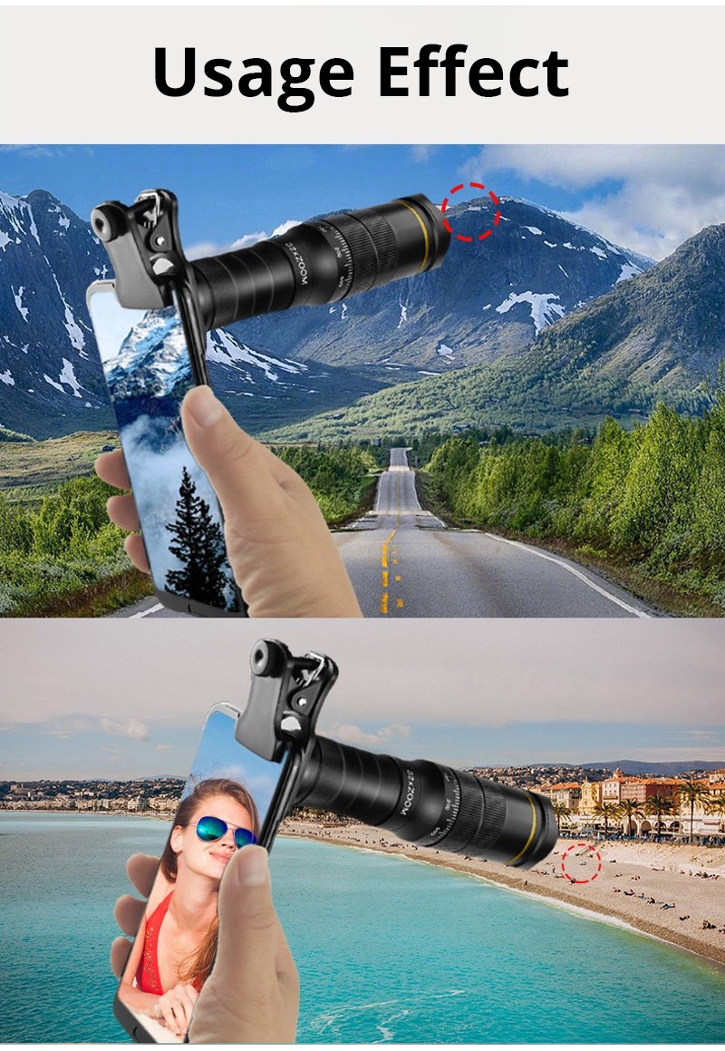 Universal Mobile Phone Monocular Telescope 22X 32X Camera Lens External ...