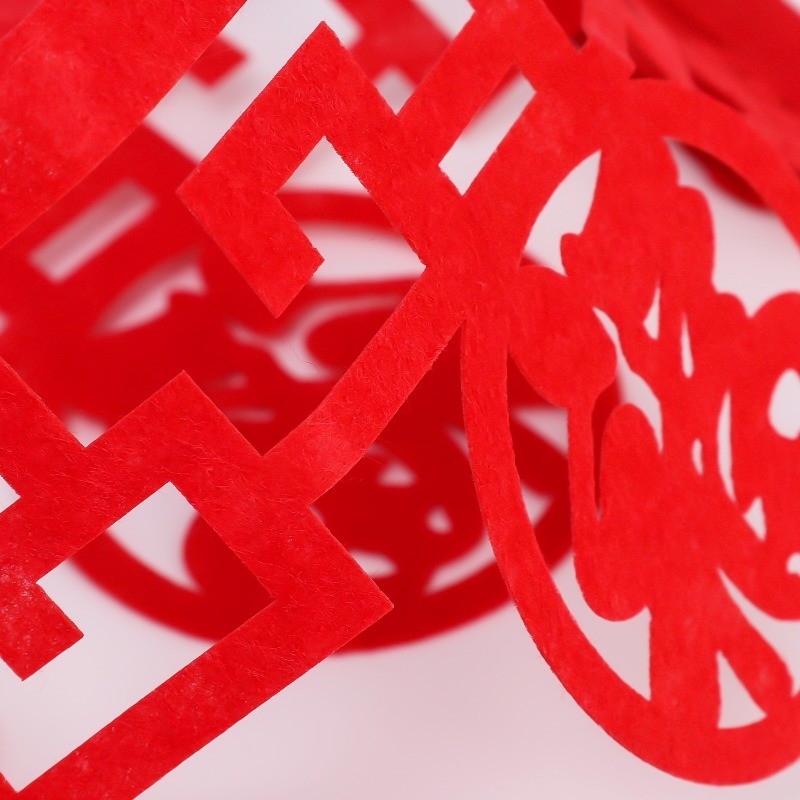 5Pcs Chinese New Year Traditional Non-woven Lucky Hanging Flag Ceiling ...