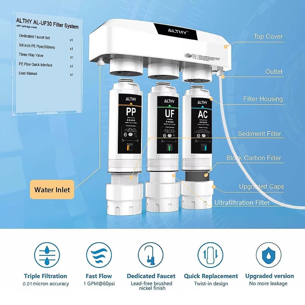 ALTHY Under Sink Drinking Water Filter Purifier Ultrafiltration System ...