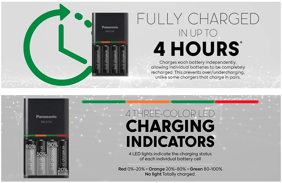 Panasonic High Capacity Rechargeable Batteries Power Pack Eneloop Pro ...