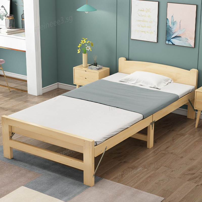 Folding Bed Thickened Stable Solid Wood Office Nap Bed Construction ...