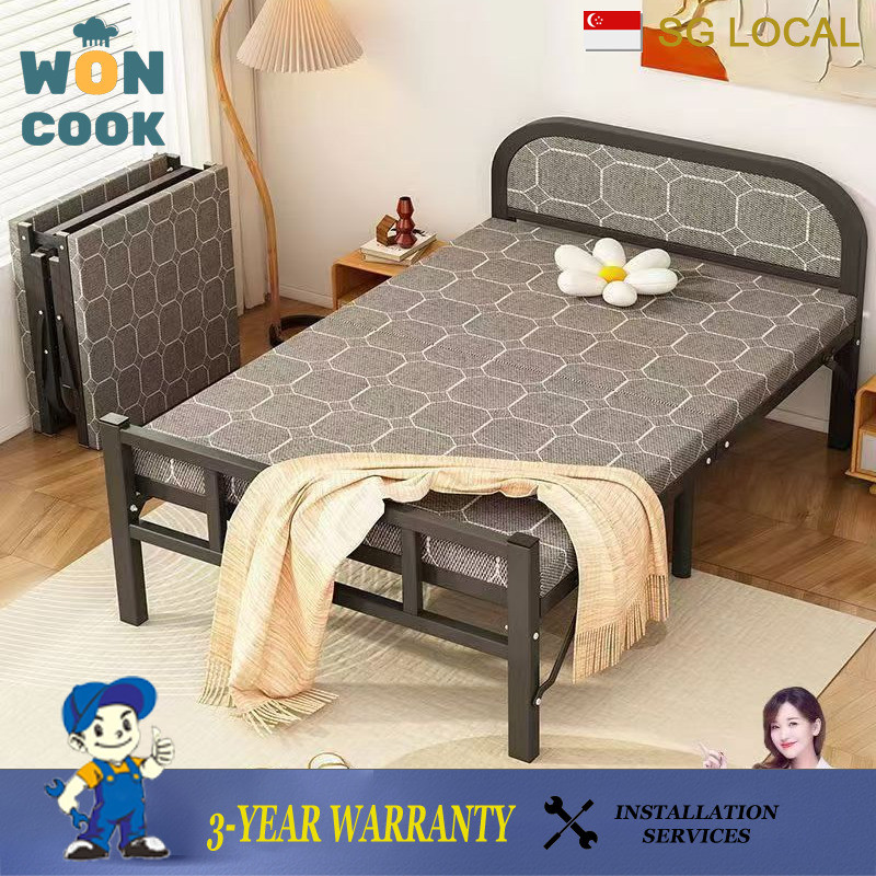 WON Foldable Bed Office Frame Room Rental Housing Beds Super Single Bed ...