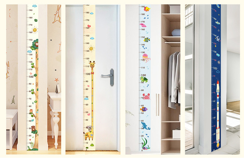 Wall Decorations, Cute Cartoon Height Chart Stickers, Growth Chart for ...