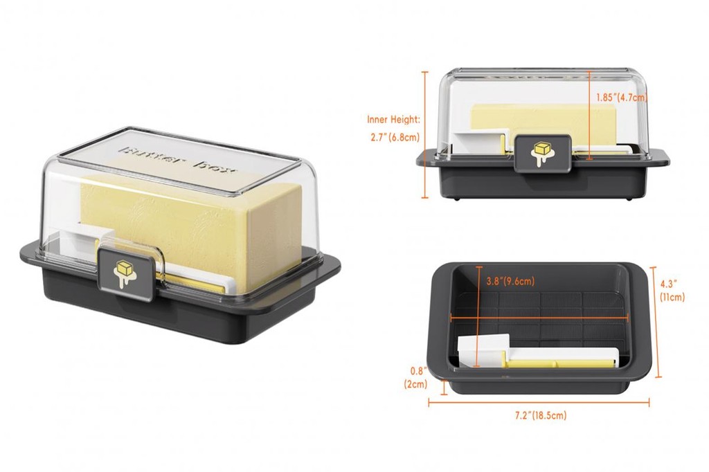Butter Storage Container Premium Butter Keeper Box with Airtight Lid ...