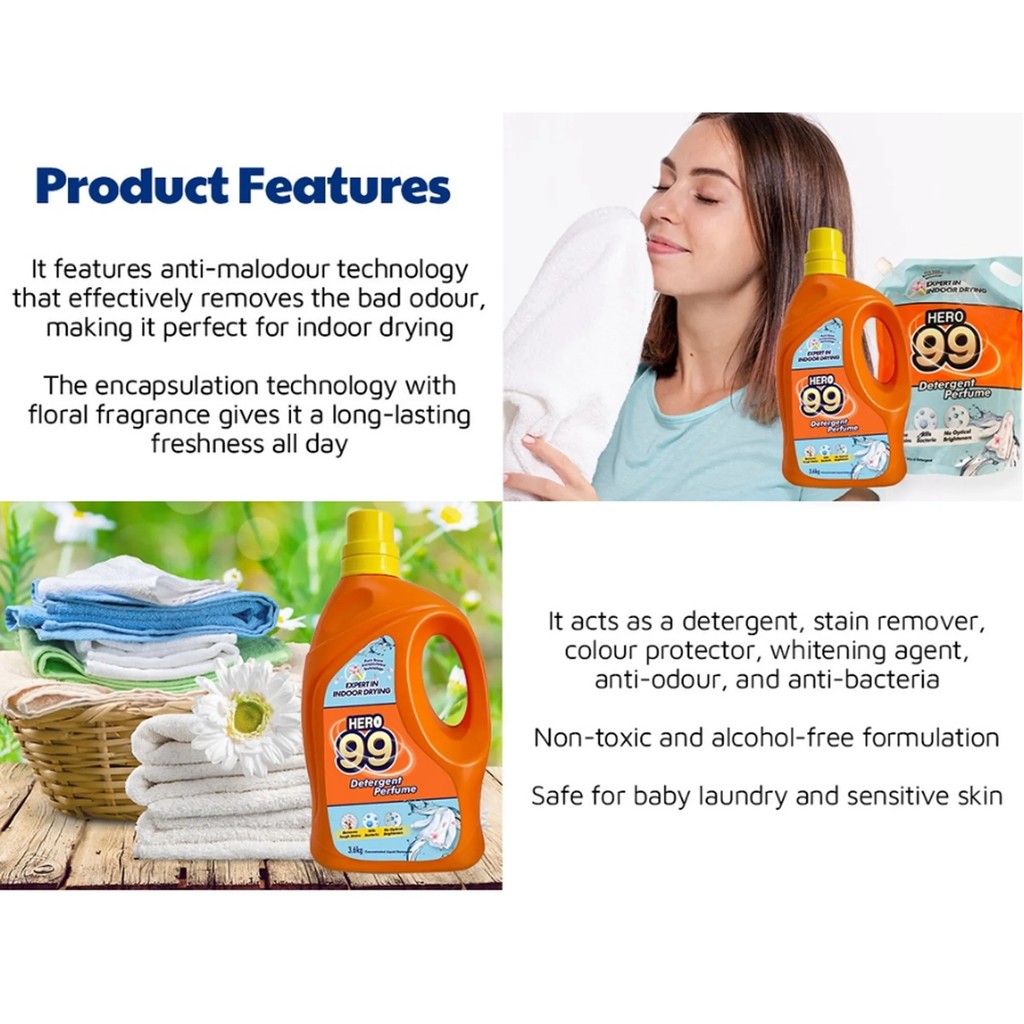 FREE RM50 VOUCHER MLQ HERO 99 Liquid Detergent Perfume Fabric Softener ...