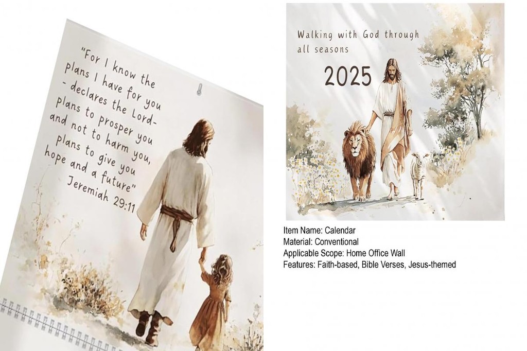 Inspirational Planner Devotional Calendar with Bible Verses 2025 Jesus ...