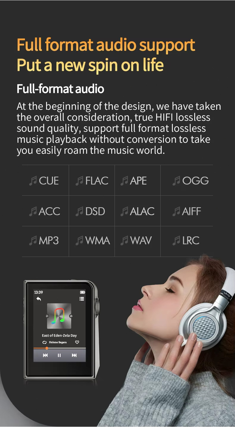 RUIZU A58 HiFi Music MP3 Player DSD256 bluetooth mp3 player Portable ...