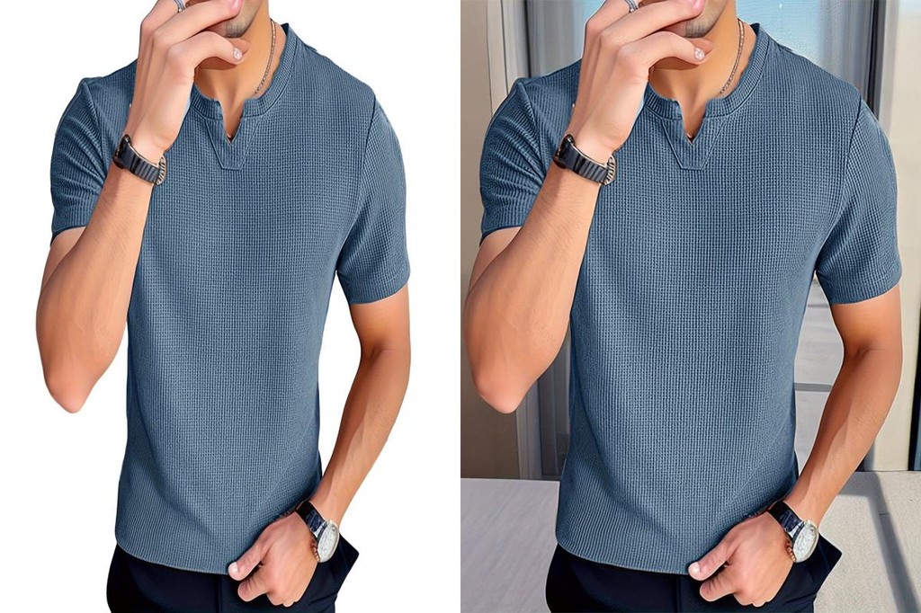 [Fx] Men T-shirt Classic Men T-shirt Men's V-neck Tee Shirt Stylish ...