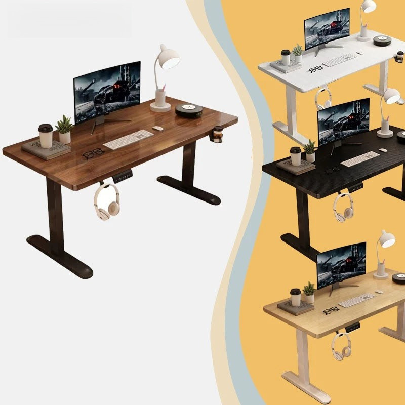 Solid Wood Adjustable 80/100/120/140/160cm Standing Desk 3 Memory ...