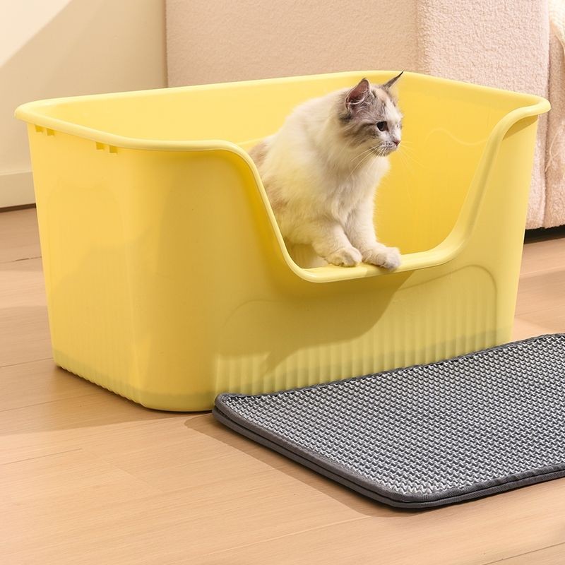 Extra Large Cat Litter Box, Giant Semi-enclosed Cat Toilet, Anti-splash ...