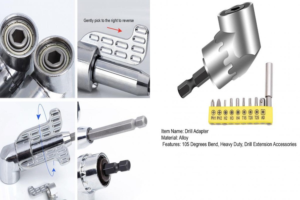 canaan| Drill Adapter Set Heavy Duty 105° Electric Drill Adapter with ...