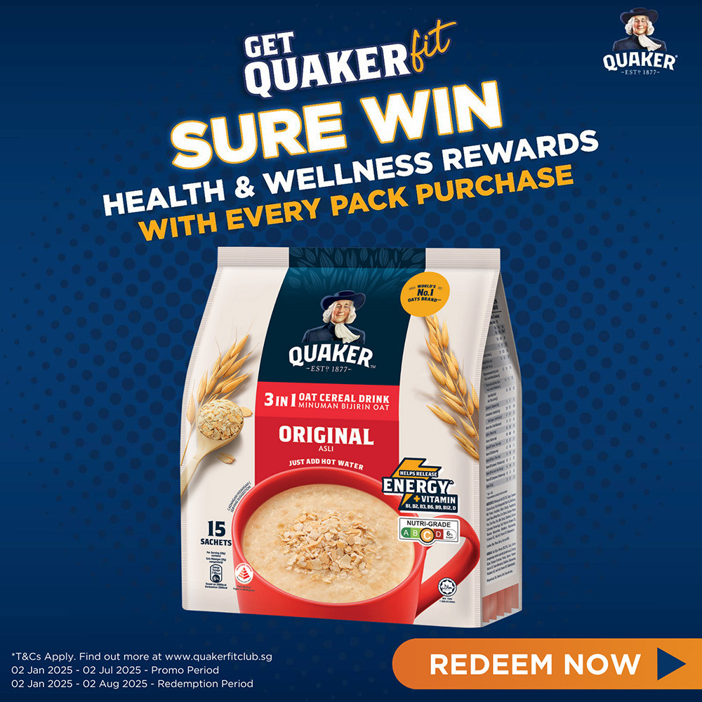 Quaker Oats 3-in-1 Oat Cereal Oat Drink 12s-15s x28g | Shopee Singapore
