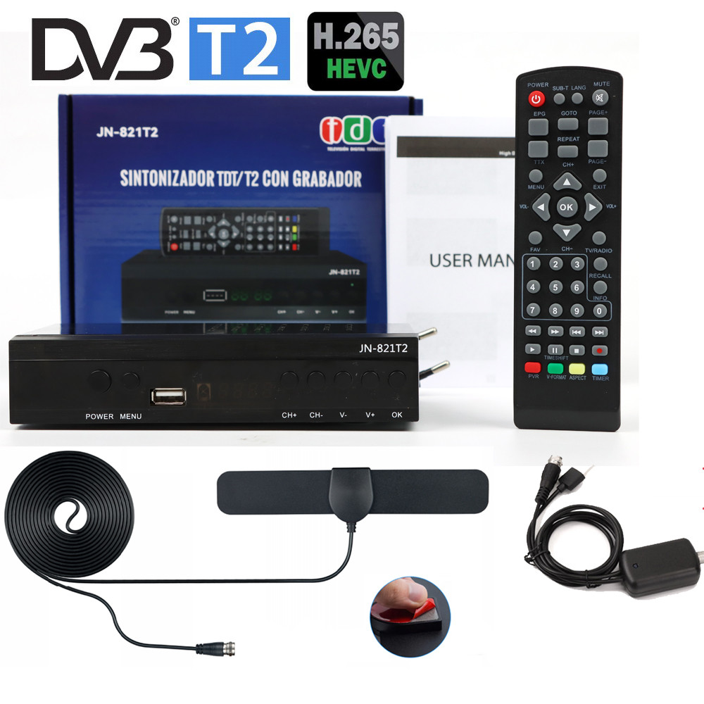 Latest TDT Decoder Full Set With Antenna HD DVB-T2 Hevc/H265 10Bit Code ...