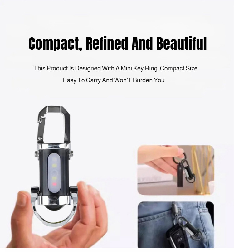 Keychain Flashlight Waterproof Light Multifunctional Mini Key Ring ...
