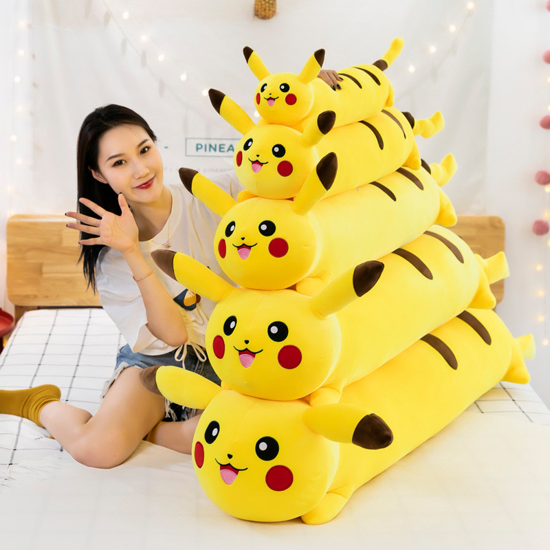 Pikachu Plush Toy Doll Lying Down Pikachu Pillow For Sleeping With Legs ...