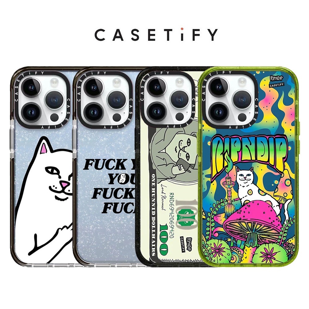 RIPNDIP Middle Finger White Cat GLITTER Full Screen Soft Phone Case for ...