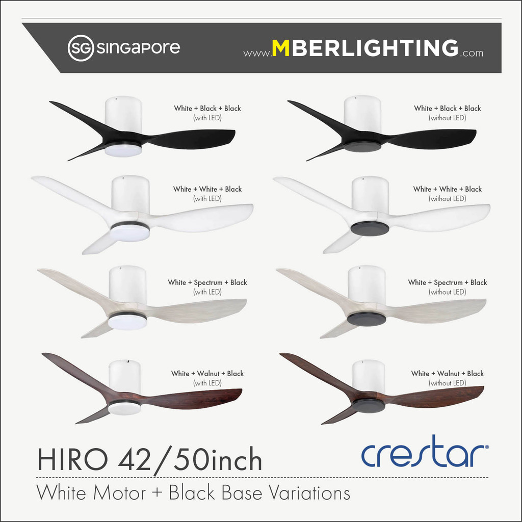 [New stock in] CRESTAR Hiro 42/50" Smart Wi-Fi Ceiling Fan with Optional 22W 3Tone LED And ...