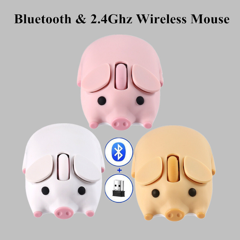 Bluetooth Wireless Computer Optical Mouse 2.4Ghz Dual Mode Cute Cartoon ...