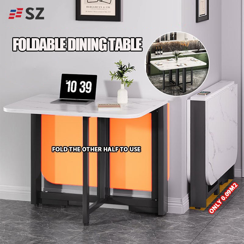 Folding Dining Table Multifunctional Kitchen Imitation Rock Plate ...