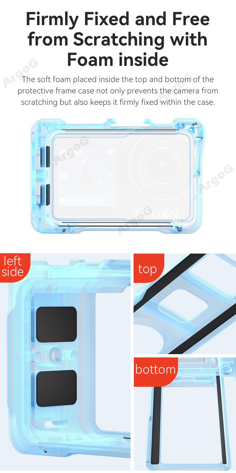 aMagisn Metal Frame Cage For DJI Osmo Action 5 Pro / Action 4/3 ...