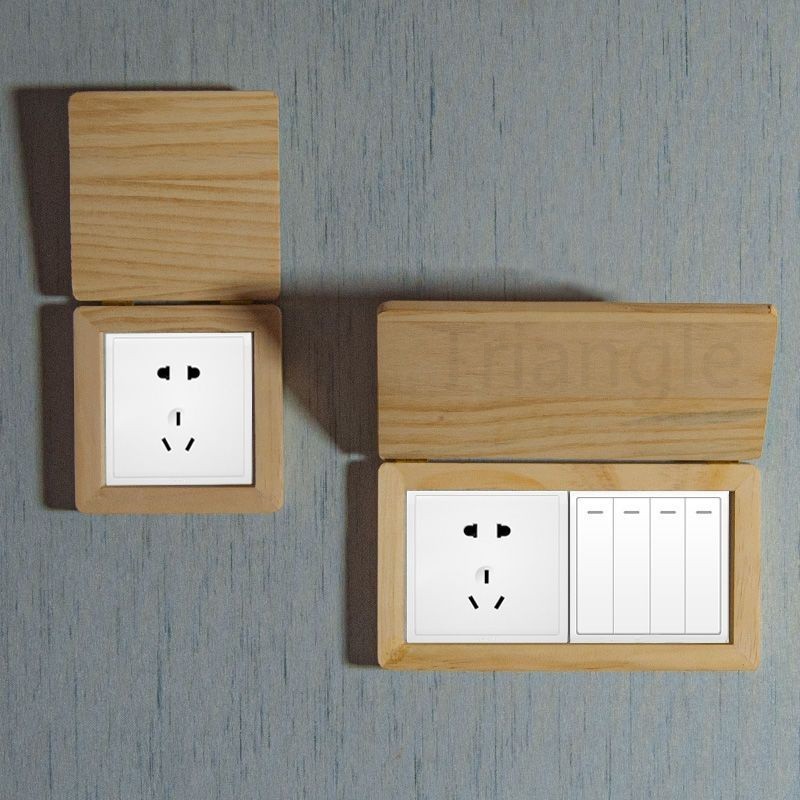 Solid Wood Switch Cover with Splash Guard - IP44 Rated Splash-Resistant ...