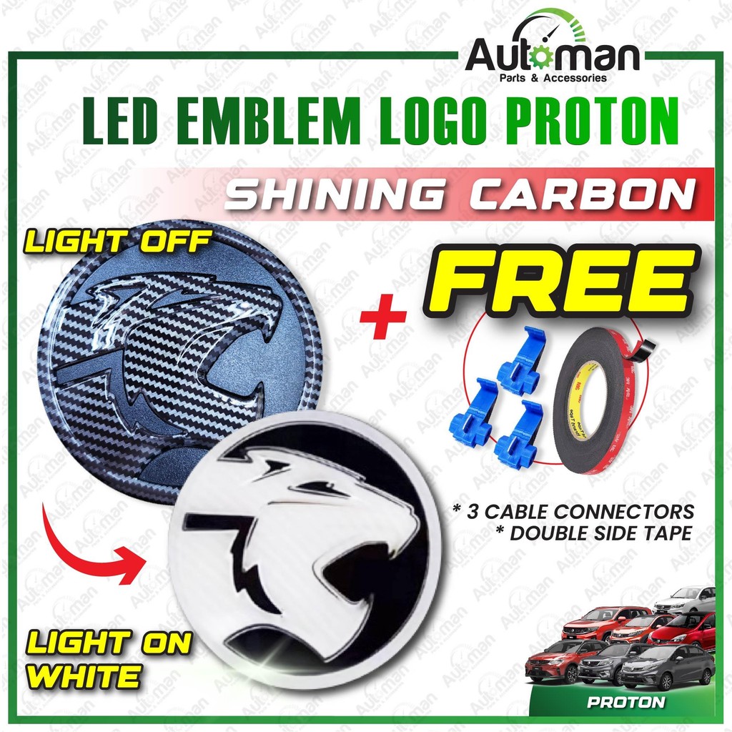 Car LED Logo Emblem Proton 3D Replacement S70 X50 X70 X90 Persona Iriz ...