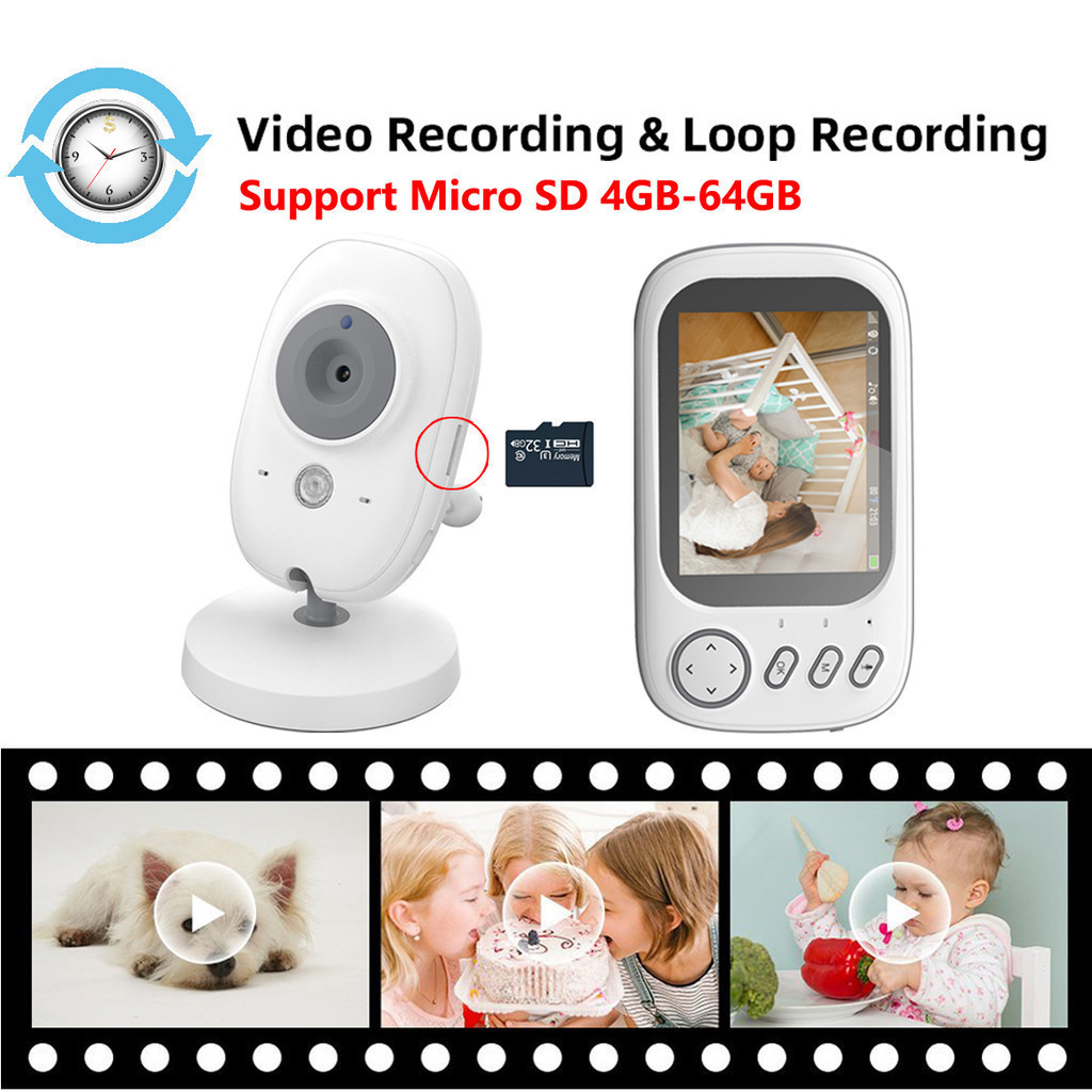 3.5 Inch Baby Monitor With Camera LCD Electronic Babysitter Wireless 2 ...