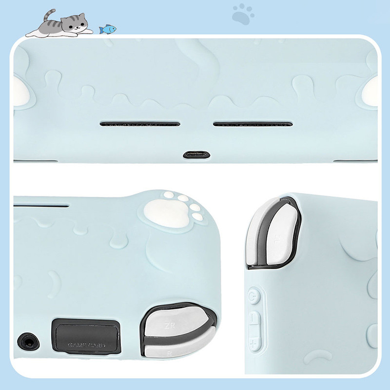 Cute Cartoon Nintendo Switch Lite Protective Case Cat Paw Silicone ...
