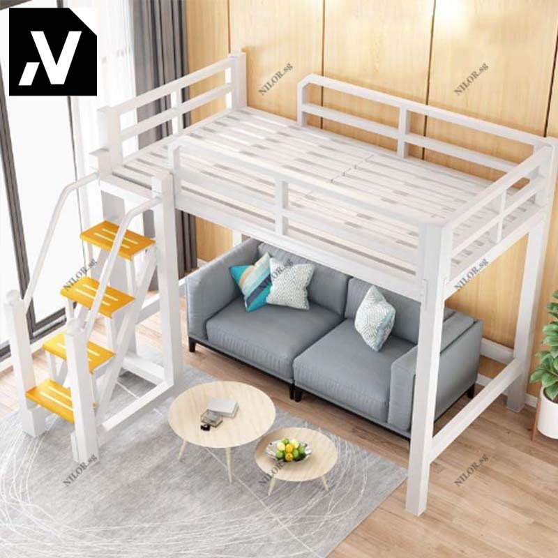N·R Double-deck Bed Loft Bed Iron Bed Under Bed Table Staff Dormitory ...