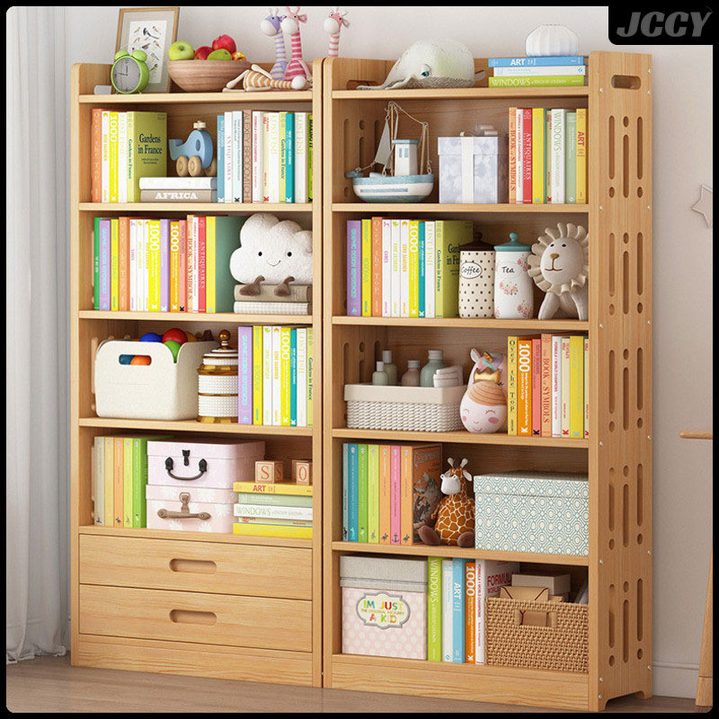 Bookshelf Rack Solid Wood Floor Bookcase Storage Cabinet Home Living ...