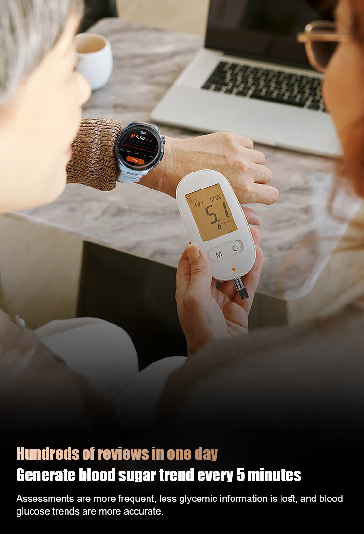 🌿【No.1 in SG】Smart Glucose Monitoring Watch Inch Steel Strap Heart Rate ...