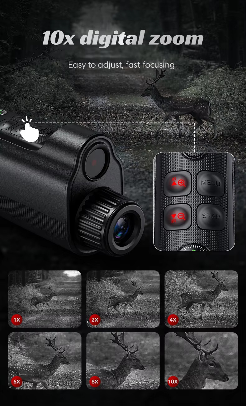 Monocular 800m Night Vision Goggles 10X Digital Zoom 5W Infrared ...