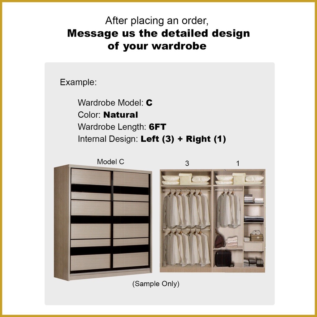 Living Mall Charie Series 5FT/6FT/8FT Customizable Sliding Door Modular ...